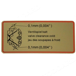 901-006-503-00-R Valve Clearance Decal, Red Border, Fits 911 1965-1968 ...