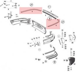 90150509320 Rear Bumper to Body Seal, Left, Fits 911 912 1969-1973 ...