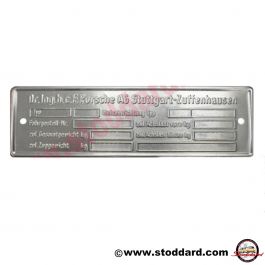 91170110111 Chassis Identification Plate for 911, Fits 1965 to 1973 ...