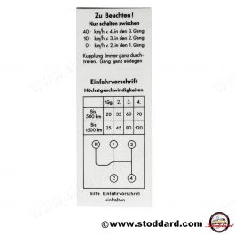 NLA70154100 Early Shift Pattern Windshield Decal for 356 PreA and 356A ...